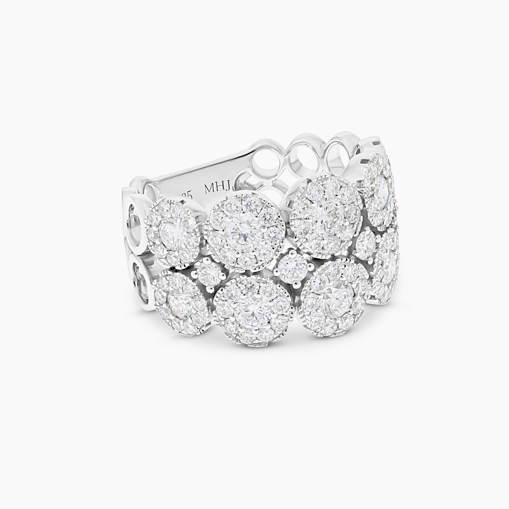 White Gold and Diamond Circle Cluster Ring – Gordon Jewelers