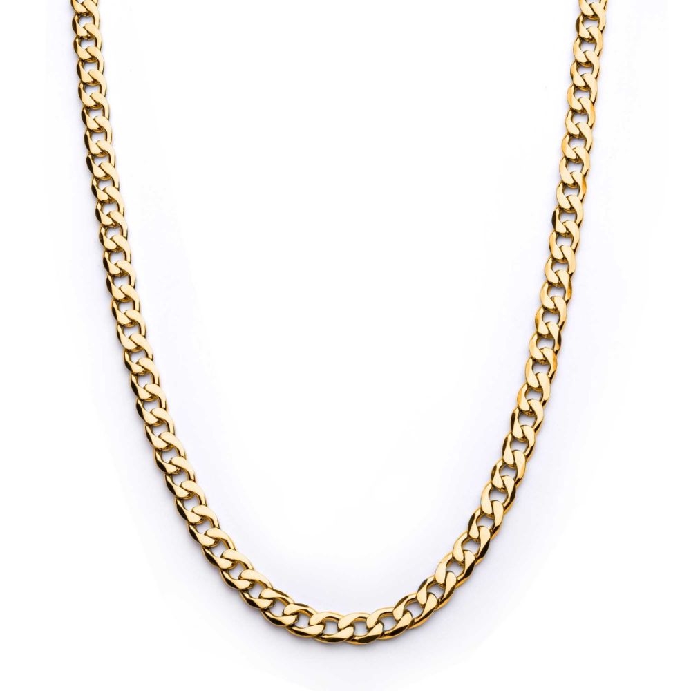 8mm 18K Gold IP Bevel Curb Chain – Gordon Jewelers