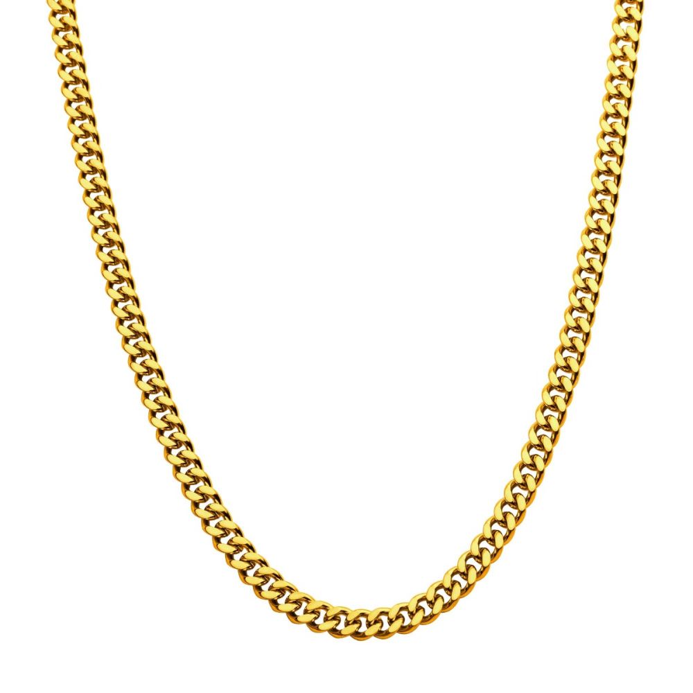 8mm 18Kt Gold IP Diamond Cut Curb Chain Necklace – Gordon Jewelers